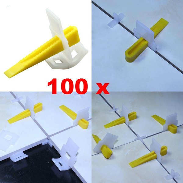 100X Professional Tile Leveling System Flat Clips and Wedges Wall Floor ...