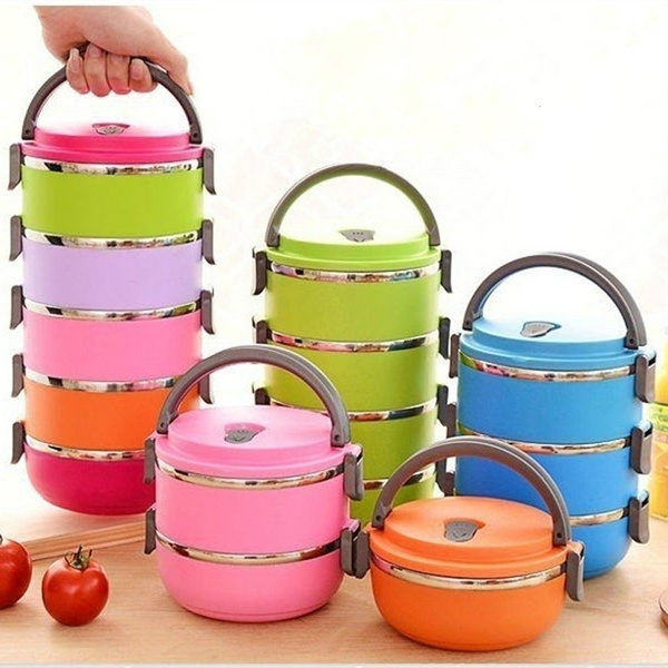 New 4 Colors Stainless Steel Thermal Lunch Box Can Keep Cool for School ...