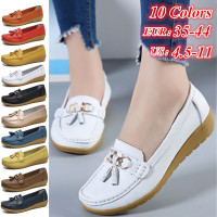 US 4.5-11 ，EU 35-44 Spring Women Genuine Leather Flat Shoes Flat ...