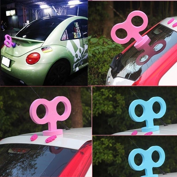 9 Colors Cute Design Car 3D STICKERS Exterior Decor Wind-up Rolling Key ...
