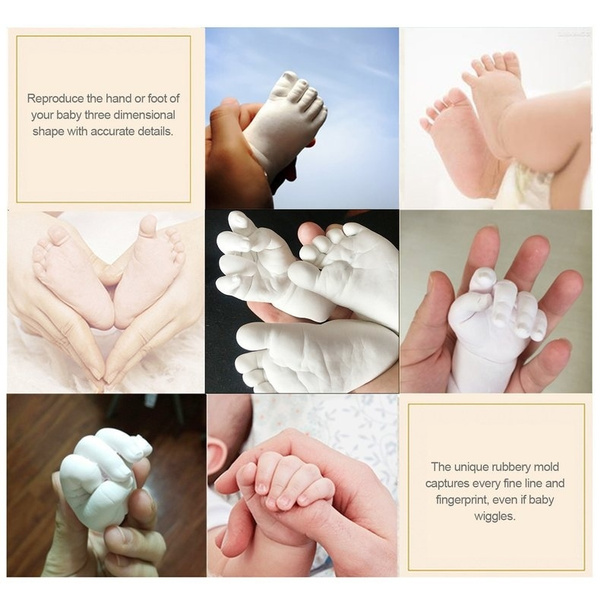 3D Plaster Molding Clone Powder Kids Handprints Footprints Baby Hand ...