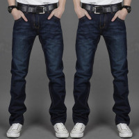 New Simple Style Men's Casual Straight Jeans Cotton Denim Jeans Plus ...