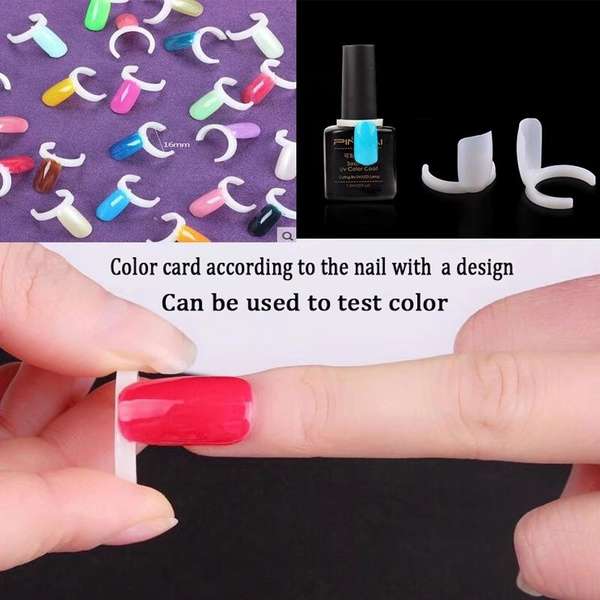50pc/pack Ring Swatches Nail Polish Bottle Color Card Ring Display ...