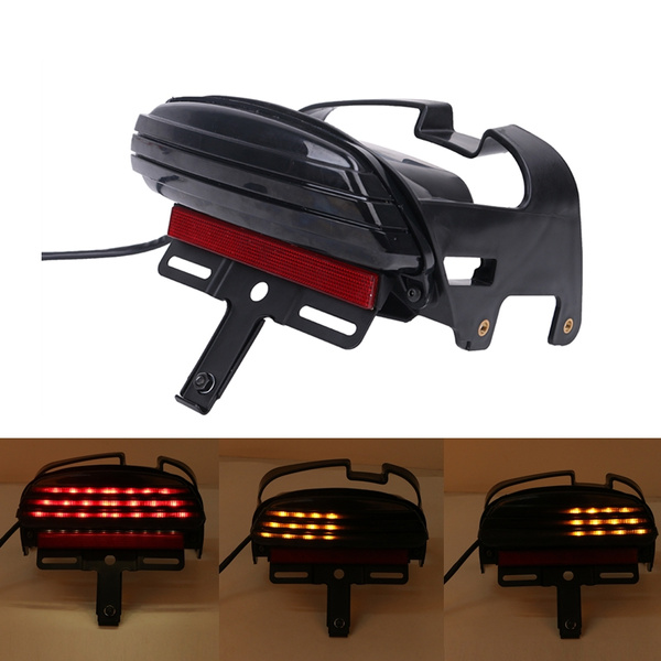 LED Tail Turning Light with License Plate Bracket For Harley Dyna Fat ...