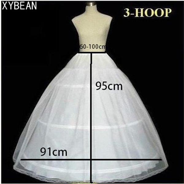 Plus Size Wedding 3 Hoops Bridal Petticoats White/Black Wedding Ball ...