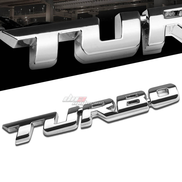 3D Letter Metal Emblem Turbo Badge (Chrome Silver) | Wish