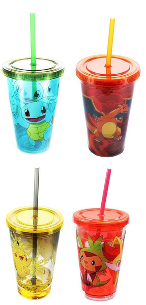 Pokemon Carnival Cups Set of 4: Pikachu, Charizard, Squirtle, Group | Wish