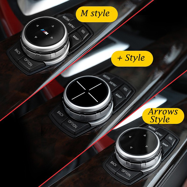 iDrive Car Multimedia Buttons Cover M Emblem Stickers for BMW X1 X3 X5 ...