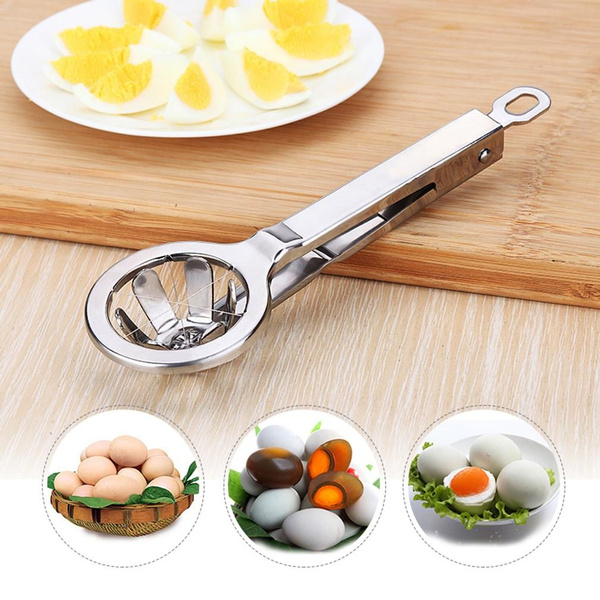 Stainless Steel Egg Slicer Cutter Divides Hard Boiled Eggs Into 6 Equal ...