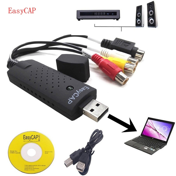EasyCap DC60, USB 2.0 Video Capture Adapter with ChipSet UTV 007, Audio Video VHS to DVD ...
