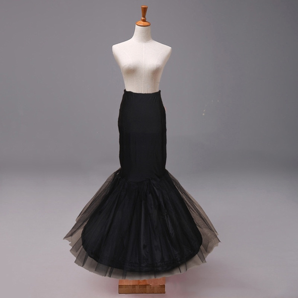 White Black 1 Hoop Cocktail Mermaid Fishtail Crinoline Petticoat Slip ...