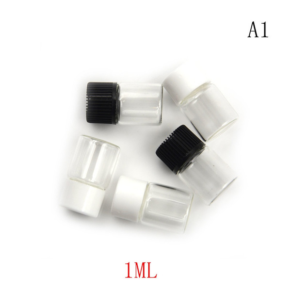 5Pcs 1/3/5ml Small Cute Glass Vials Bottles Clear Containers With Screw ...