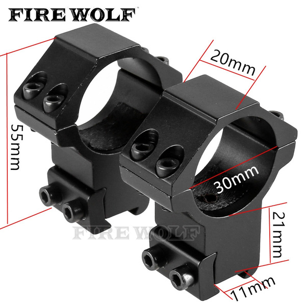 FIRE WOLF 11mm Air Rifle Scope Mount Rings double screw 30mm Diameter ...