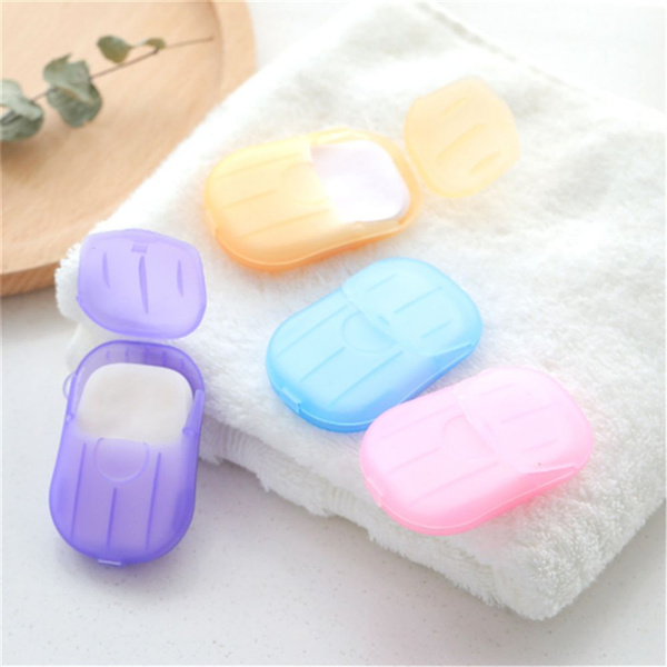 2 Pcs Travel Disposable Soap Tablets Boxed Soap Paper Portable Washing ...