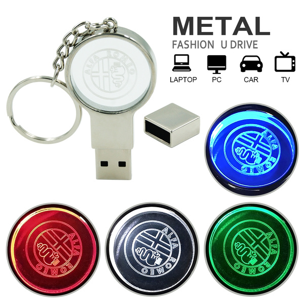 Crystal Glass USB flash Drive for Alfa Romeo Cars Logo 128GB-8GB Pen ...