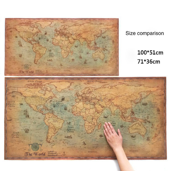 The old World Map large Vintage Style Retro Paper Poster Home decor ...
