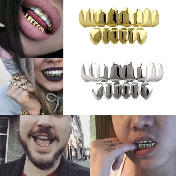 New Hip Hop Teeth Top Bottom Mouth Teeth Grills Fashion Removable ...