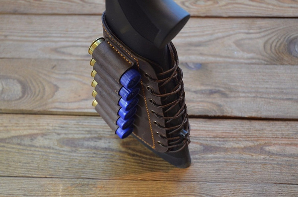 Real Leather Hunting Shooting Rifle Buttstock Cheek Rest Pad with Shell ...