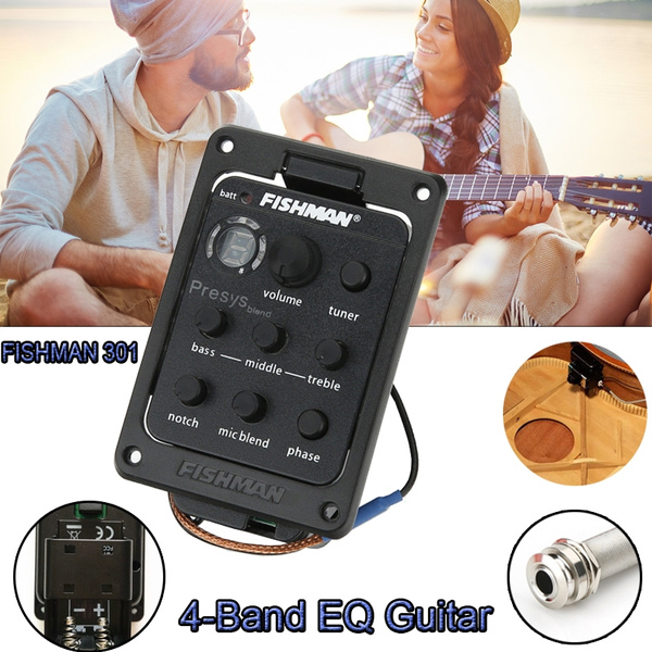 2018 Fishman 301 4-Band EQ Equalizer Acoustic Guitar Preamp Piezo ...