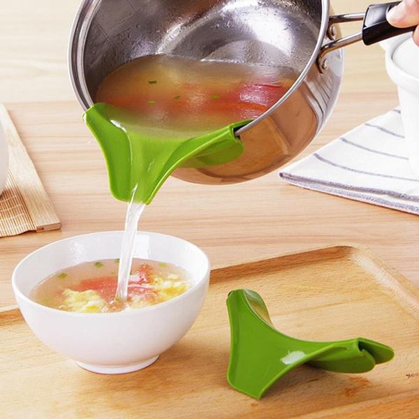 Convenice Kitchen Diversion Mouth Soup Tools Silicone Anti-spill Drain ...