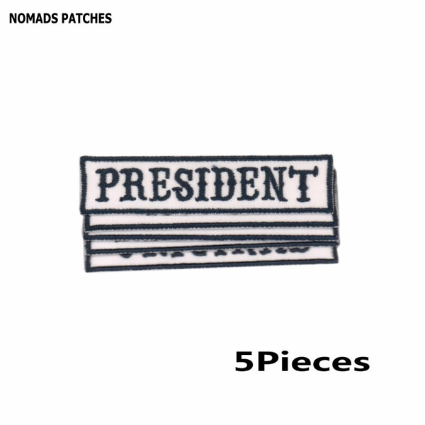 NOMADS 5 Pieces/Lot Blue PRESIDENT Motorcycle Jacket Biker Vest Patches ...