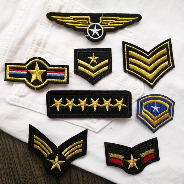 Set of 8 Army Military Rank Embroidered Patches for Clothing Iron on ...