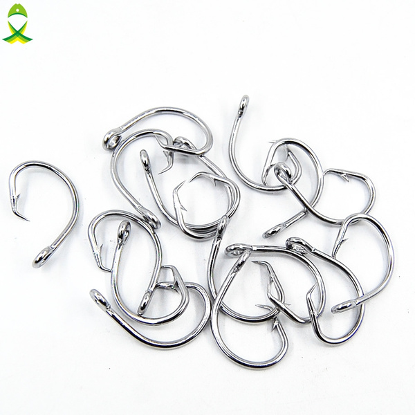 JSM 50pcs/lot Stainless Steel Fishing Hook White Sharp Octopus Fishing ...
