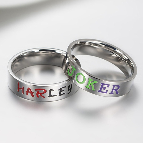 Dc Comics Suicide Squads Harley Quinn Joker Ring Couples Ring Stainless ...
