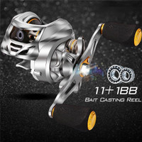 Baitcasting Reel 6.3:1 Gear Low Profile Carbon Fiber Drag 11+1 Bearing ...