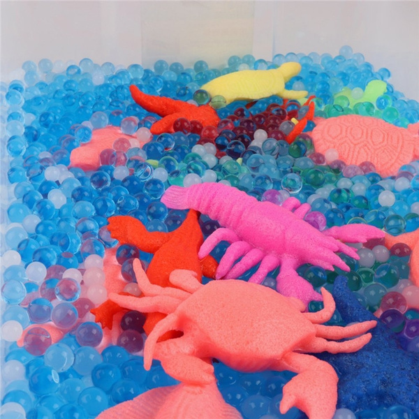 10 pcs/lot Ocean animal growing toy Marine biology Plastic toys sea ...