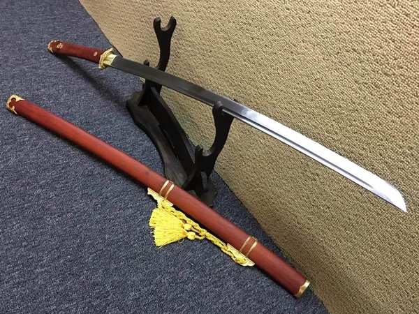 Bending Tang dao/T10 High Carbon Steel/Redwood scabbard/Brass fittings ...