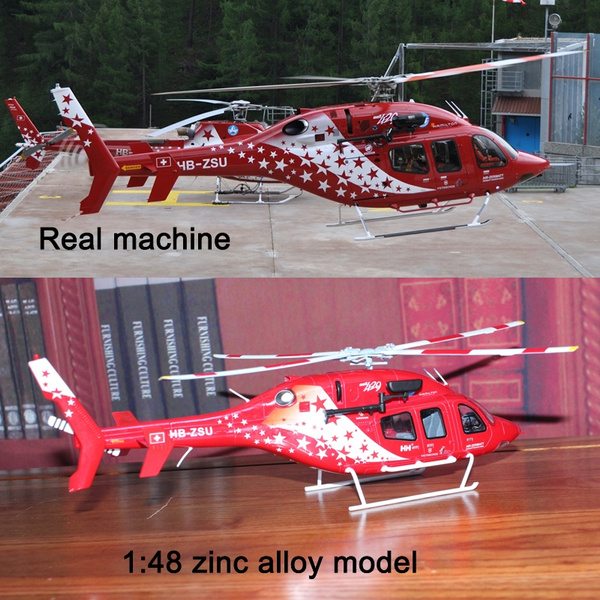 1:48 Scale Military Model Bell 429 Air-zermatt Helicopter Diecast ...