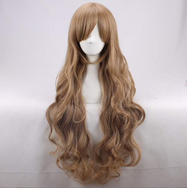 New wig Cosplay Aisaka Taiga Brown wavy Curly Long wig +a wig cap | Wish
