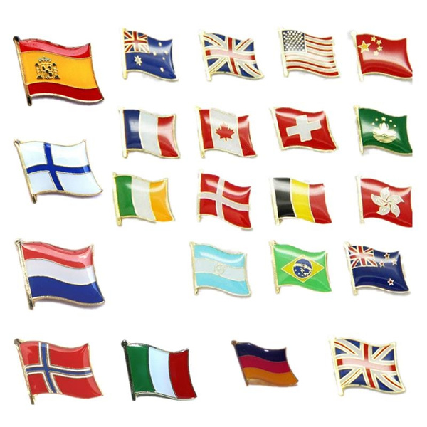 World National Flag Metal Enamel Lapel Pin Badge | Wish