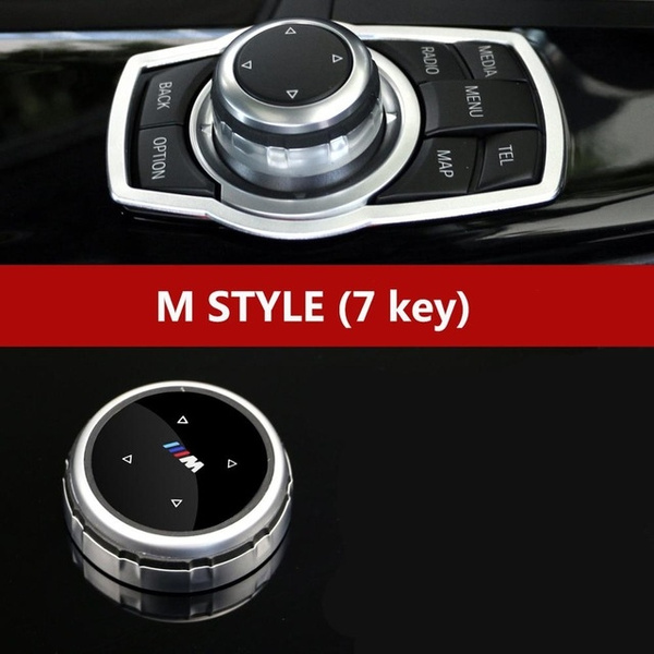 iDrive Car Multimedia Buttons Cover M Emblem Stickers for BMW X1 X3 X5 ...