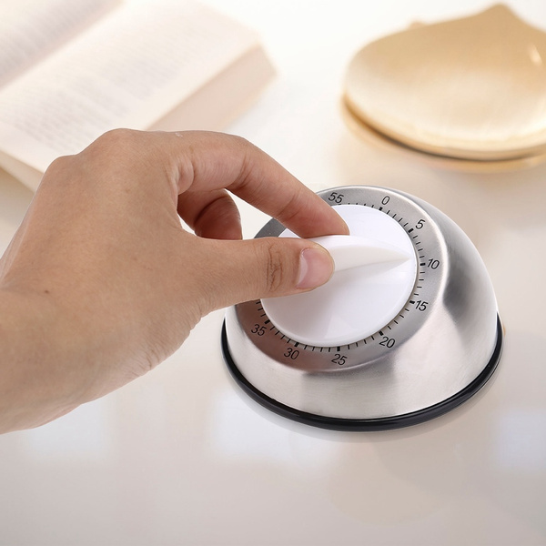 Stainless Steel Rotary Knob Kitchen Timer Mechanical Alarm Cooking ...