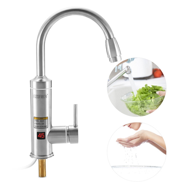 Stainless Steel Electric Hot Water Heater Faucet Tankless Kitchen ...