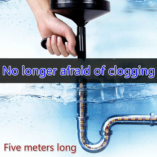 5 Meters Pipe Dredger Toilet Floor Drain Sewer Pipe Downcomer Blocking ...