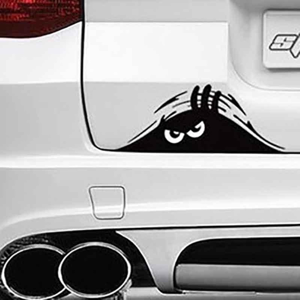 Reflective Waterproof Fashion Funny Peeking Monster Car Sticker Vinyl ...