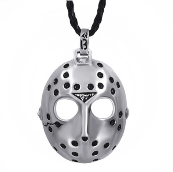 Friday The 13th Jason's Mask Horror Men's Boy's Silver Pendant W/ 24 ...