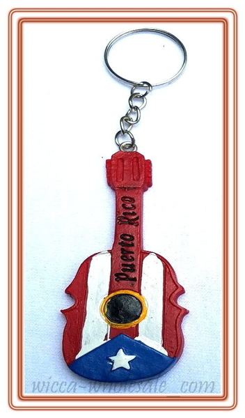 PUERTO RICO RICAN Guitar KEY CHAIN RING CARS TRUCKS SOUVENIRS Boricua ...