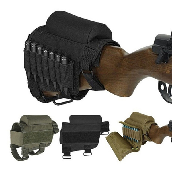 Tactical Buttstock Cheek Rest with Ammo Carrier Case Holder for 308 ...