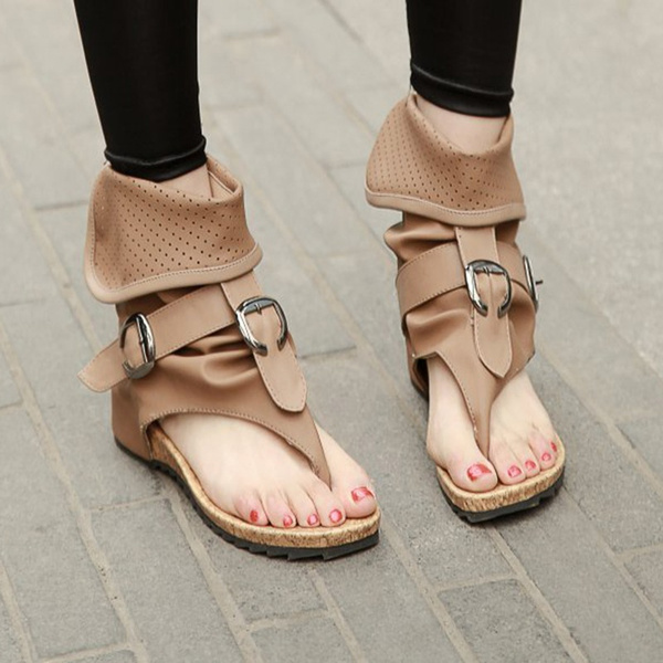 New Designer Summer Boots Women Cool Buckle Strap Open toed Summer ...