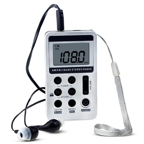 Mini Portable AM/FM Handheld Radio With Earphone 2 Bands Digital DAB ...