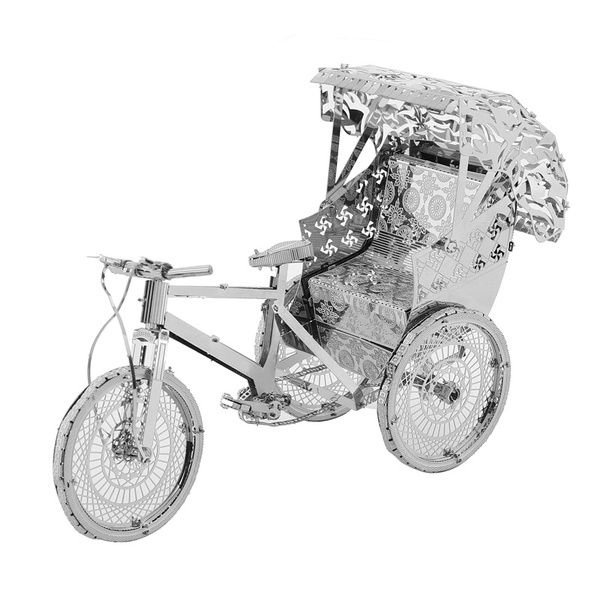 3D Metal Nano Puzzle Rickshaw Model Kits DIY 3D Laser Cut Jigsaw Toys ...