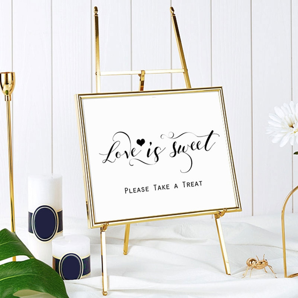 Rustic Chic Love Is Sweet Sign Take A Treat Sign Dessert Table Shimmer ...