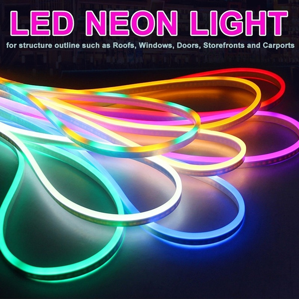 5M LIGHT, 220V Flexible RGB LED Neon Light Strip,Multi Color Changing ...