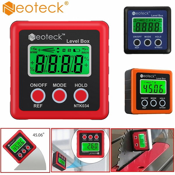 LCD Digital Angle Gauge Magnetic Bevel Box Backlight Angle Finder ...