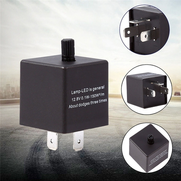 1 Pc 12V 3 Pin Adjustable LED Light Flasher Blinker Relay Fix For Turn ...