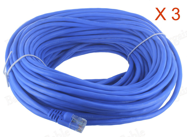 3 X 75 FT RJ45 Cat5 Ethernet LAN Network Cable for PC PS Xbox Internet ...